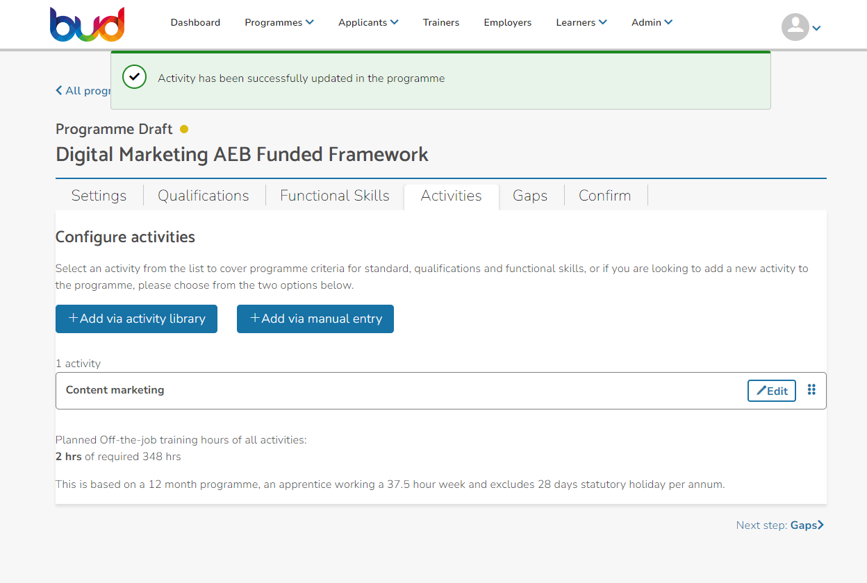 Activity Library - Adding Activities to an Other Skills and Training ...