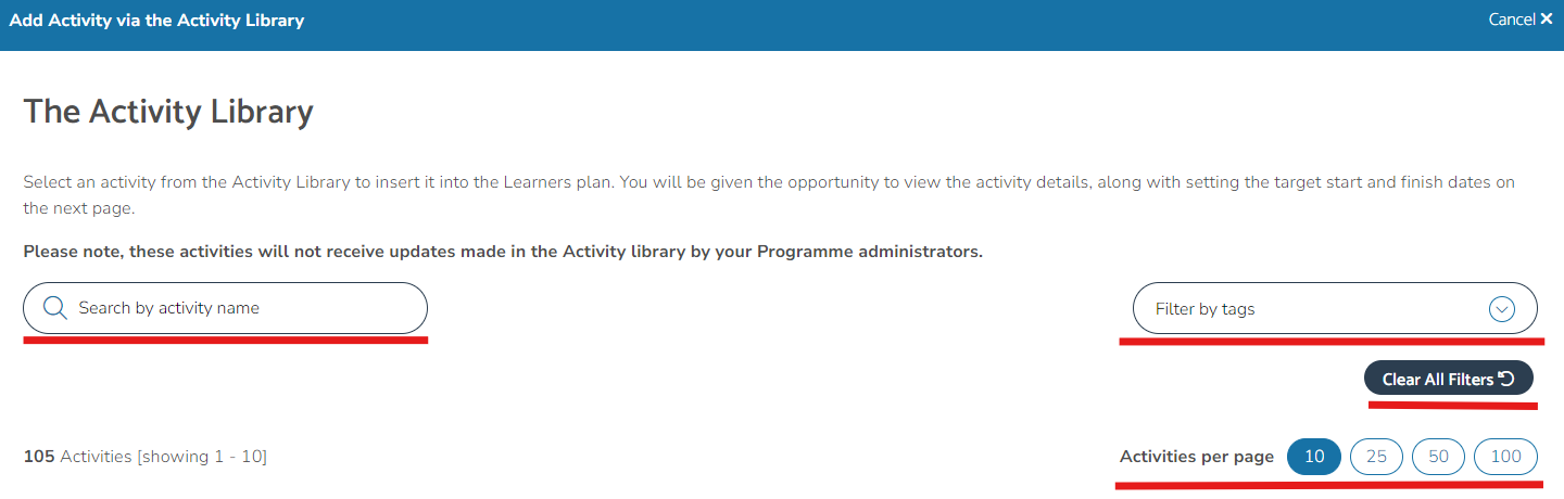 Add Activity Library activities directly into the Learning Plan – Bud ...