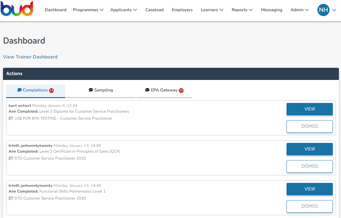 Dismissing Notifications from Dashboards – Bud Systems